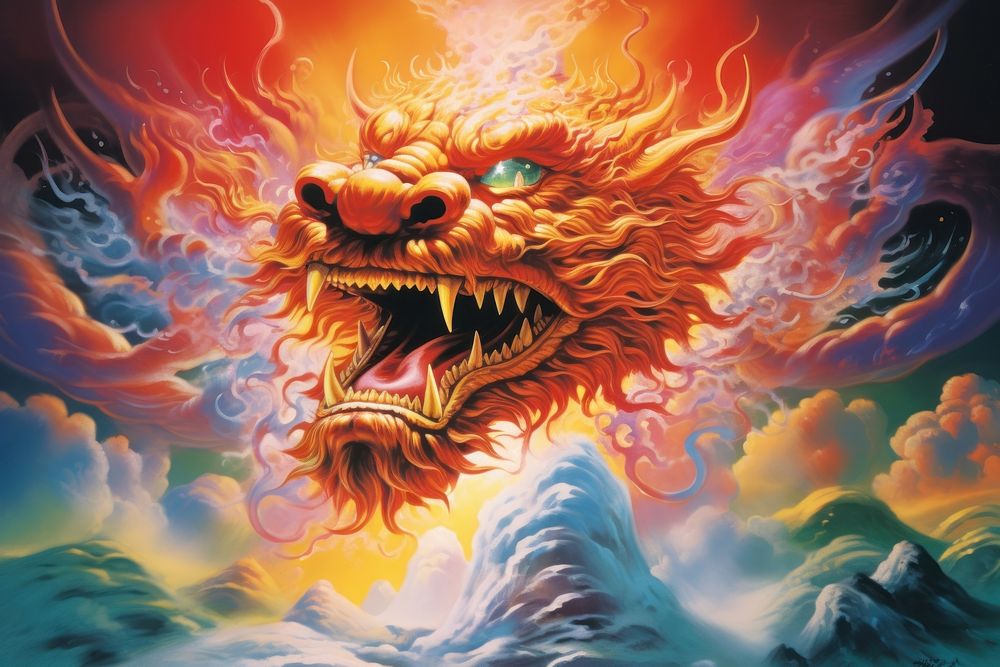 Chinese dragon fire art representation. | Free Photo Illustration ...