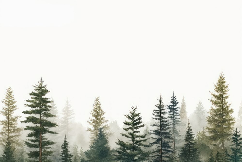 pine tree border outdoors woodland | Free Photo Illustration - rawpixel