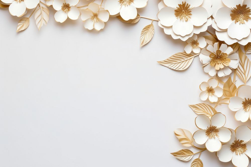 White gold floral border backgrounds | Premium Photo - rawpixel