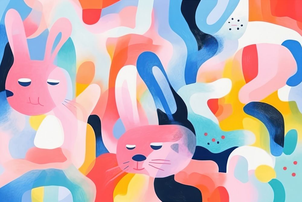 Rabbits backgrounds abstract painting. | Premium Photo Illustration ...