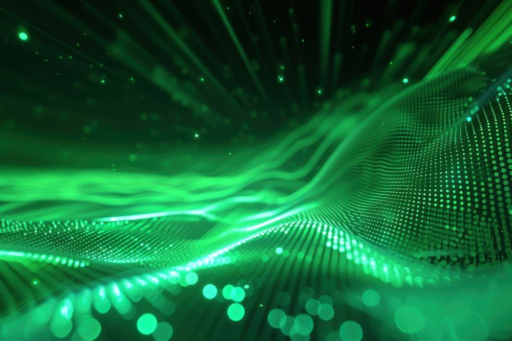 Light waves green backgrounds futuristic. | Premium Photo Illustration ...