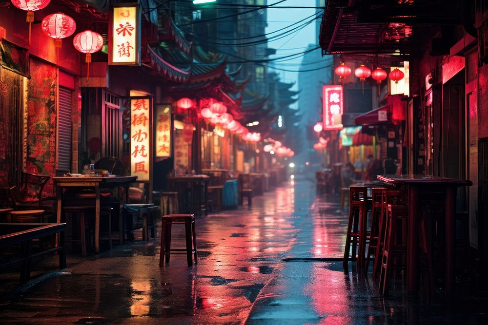 Chinese city architecture nightlife building. | Premium Photo - rawpixel