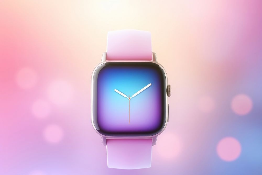 Smartwatch gradient background wristwatch pink | Premium Photo ...