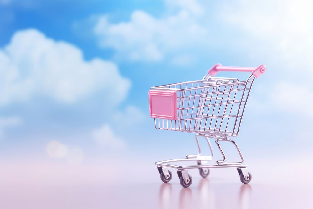 Shopping cart gradient background pink | Premium Photo Illustration ...