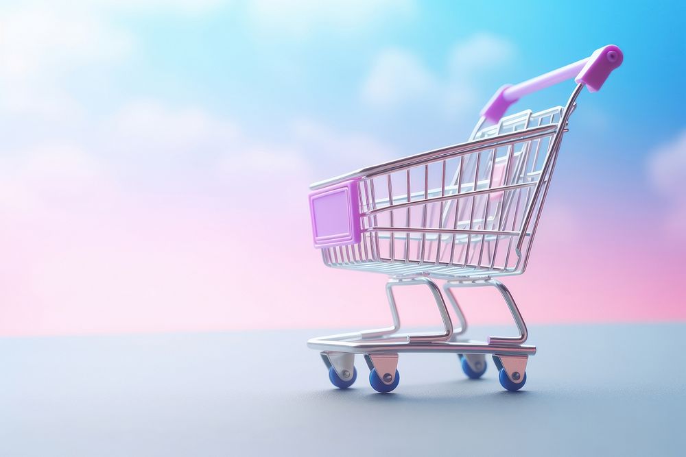 Shopping cart gradient background pink | Premium Photo Illustration ...
