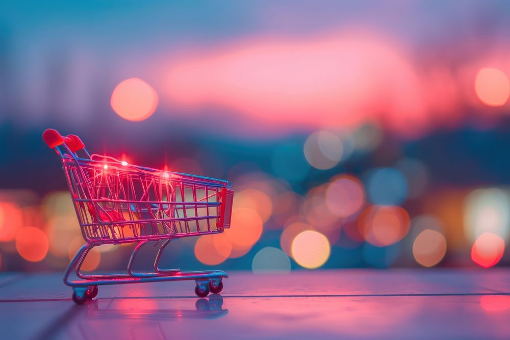 Red shopping cart neon light | Free Photo Illustration - rawpixel