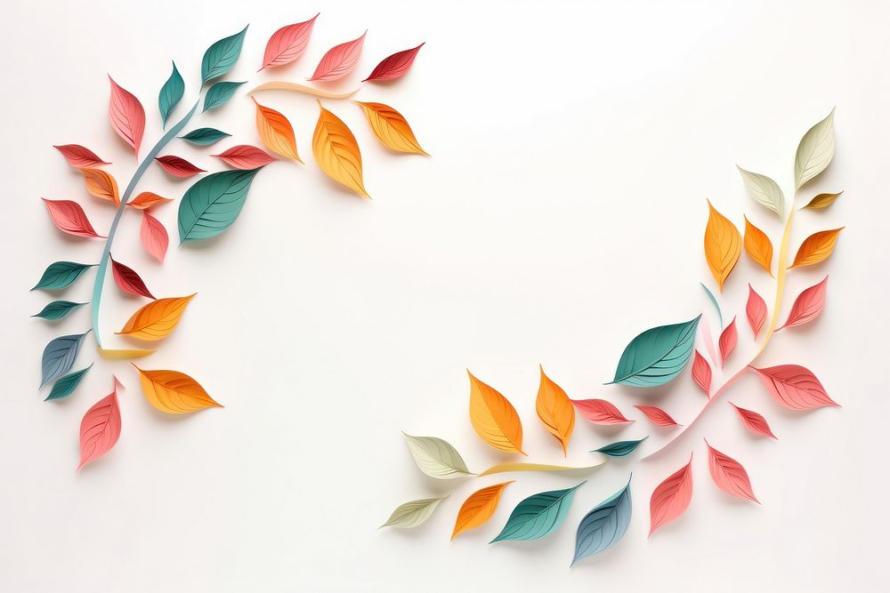 Leaves floral border paper pattern | Premium Photo - rawpixel