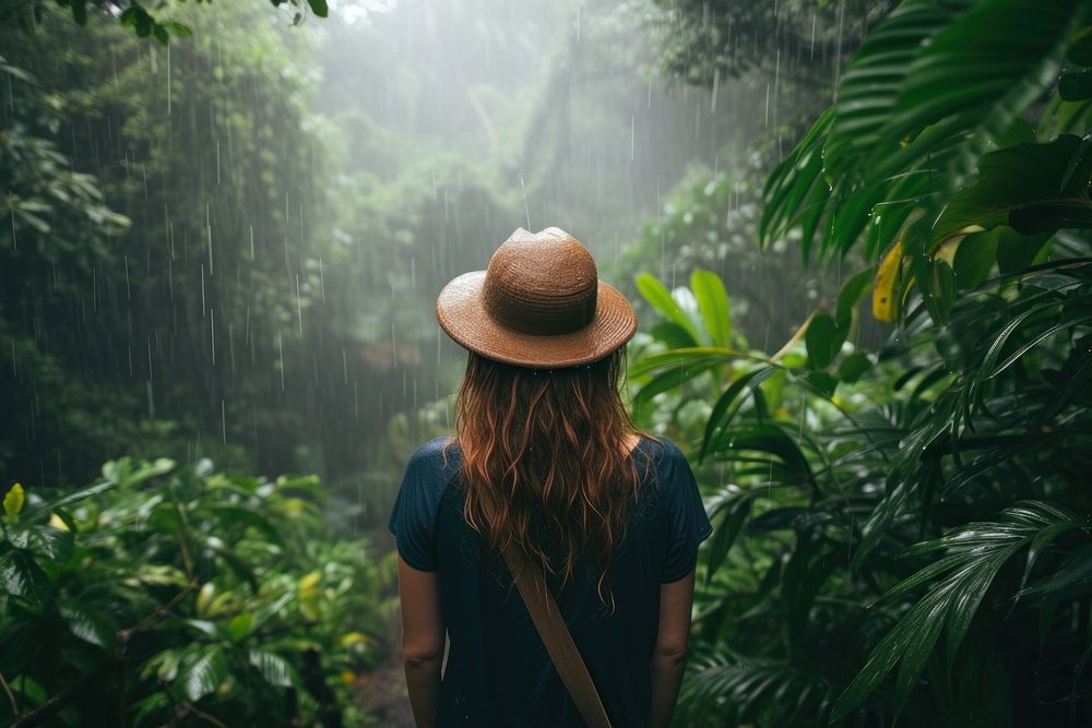 Woman rainforest rain land outdoors | Premium Photo - rawpixel