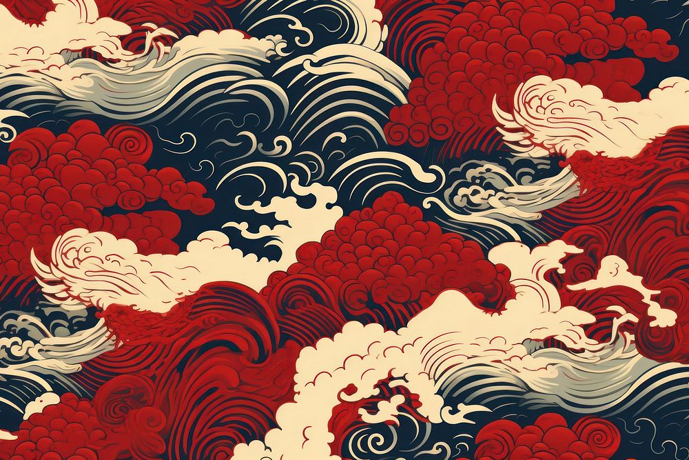 Red chinese pattern backgrounds art. | Premium Photo Illustration ...