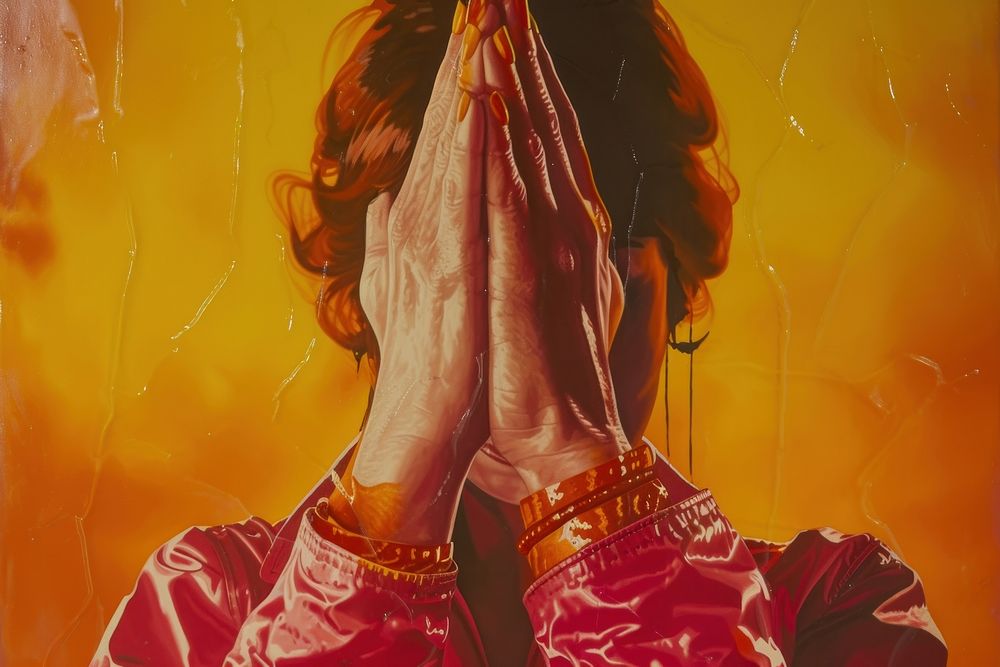 Praying hands art creativity painting. | Free Photo Illustration - rawpixel