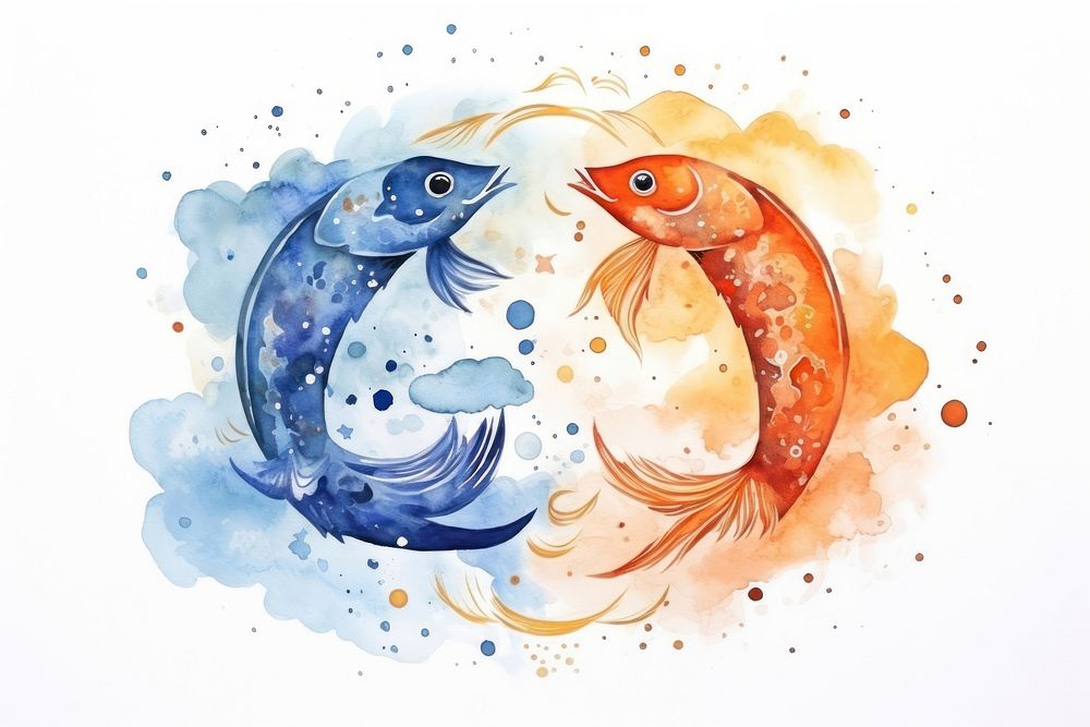 Zodiac pisces animal fish art. | Free Photo Illustration - rawpixel