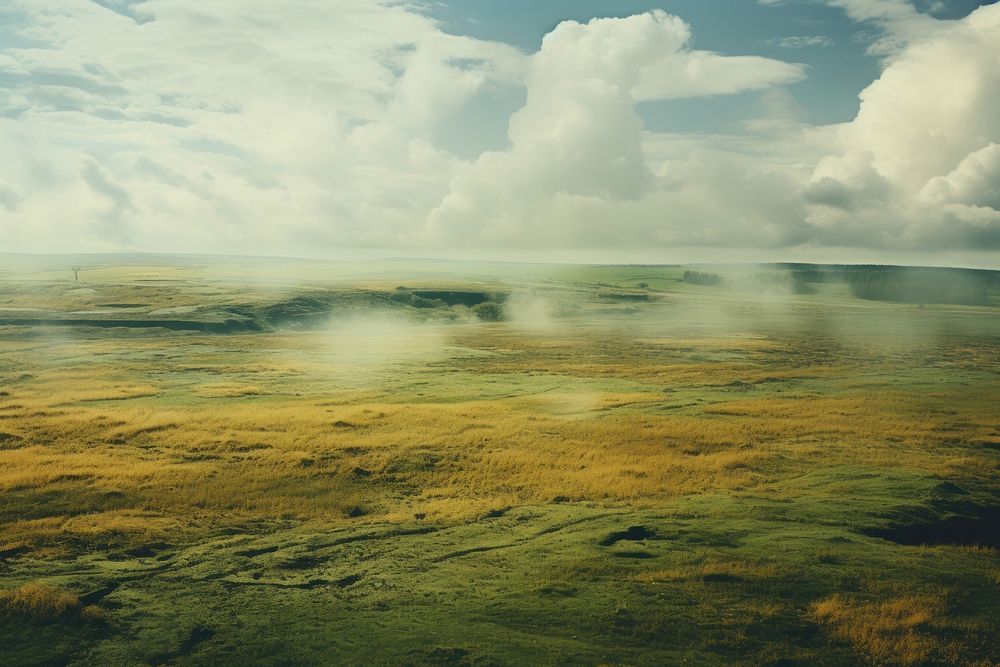 minimal-large grassland landscape outdoors horizon. | Premium Photo ...