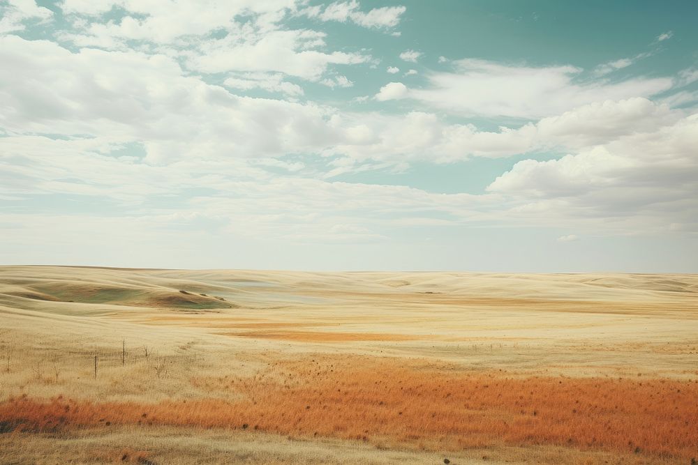 minimal-large grassland landscape outdoors horizon. | Premium Photo ...