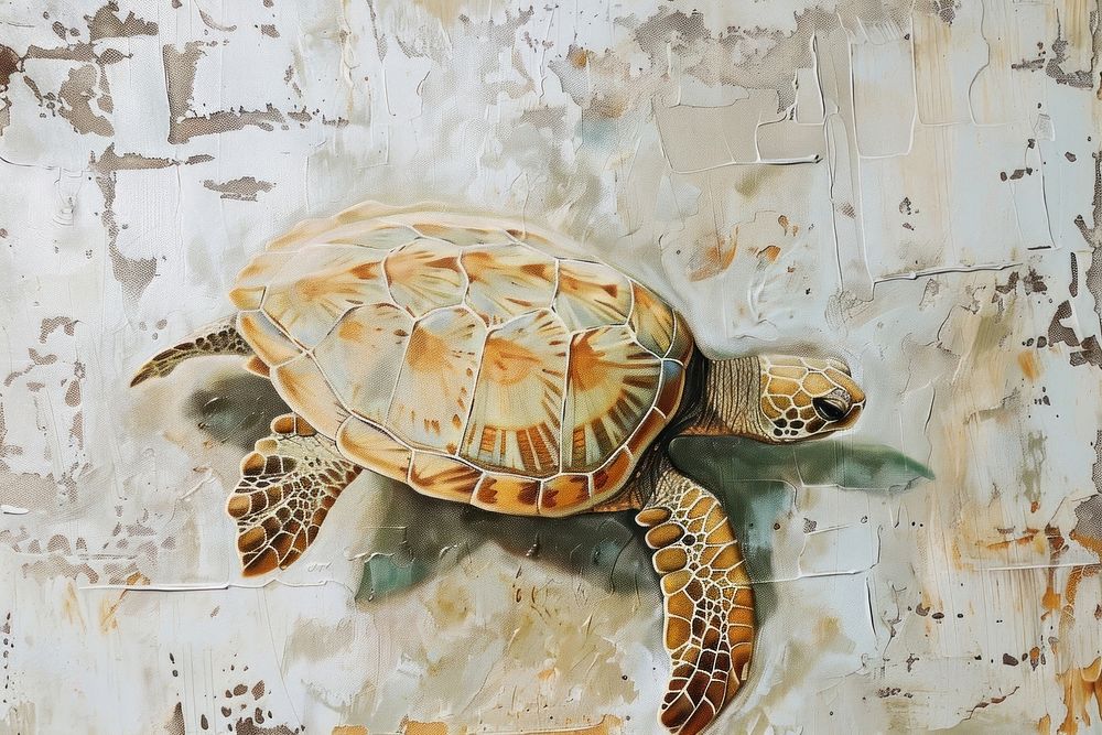 Close pale turtle backgrounds painting | Premium Photo Illustration ...