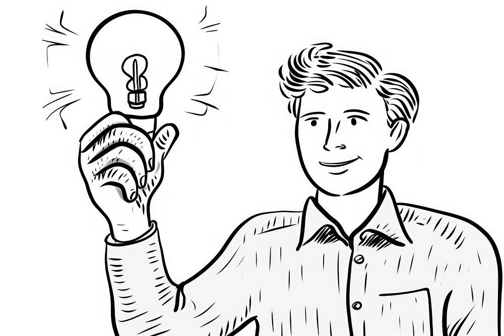Person holding light bulb drawing | Free Photo Illustration - rawpixel