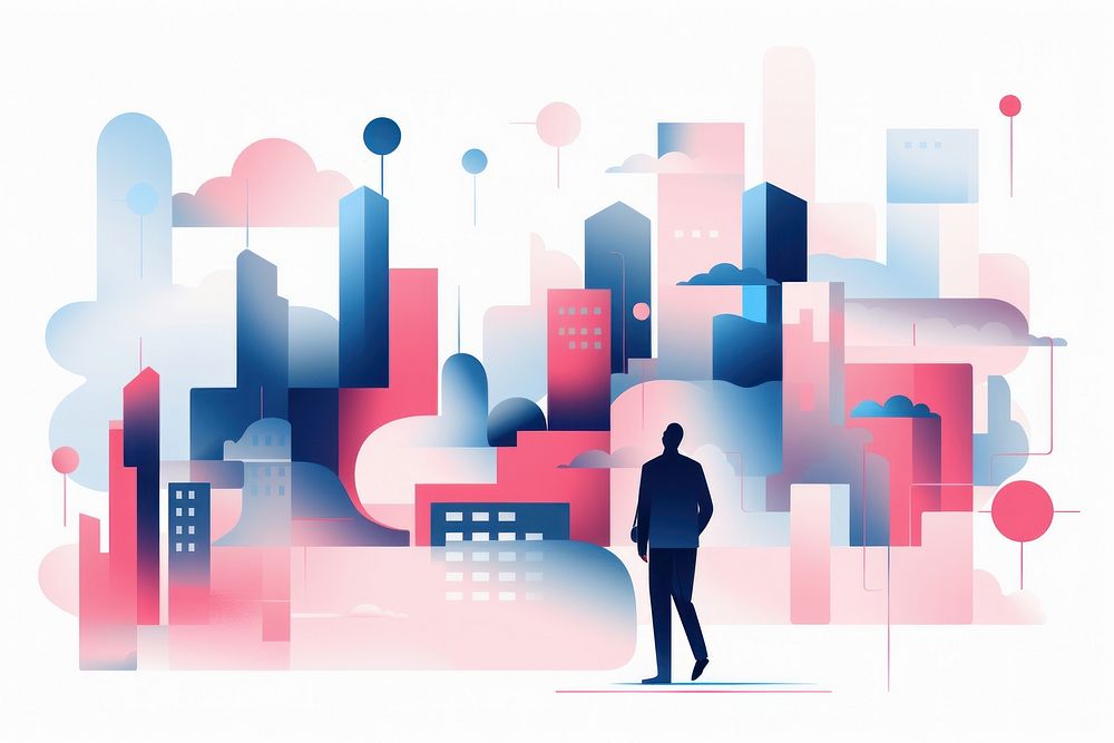 Man walking street city abstract | Premium Photo Illustration - rawpixel