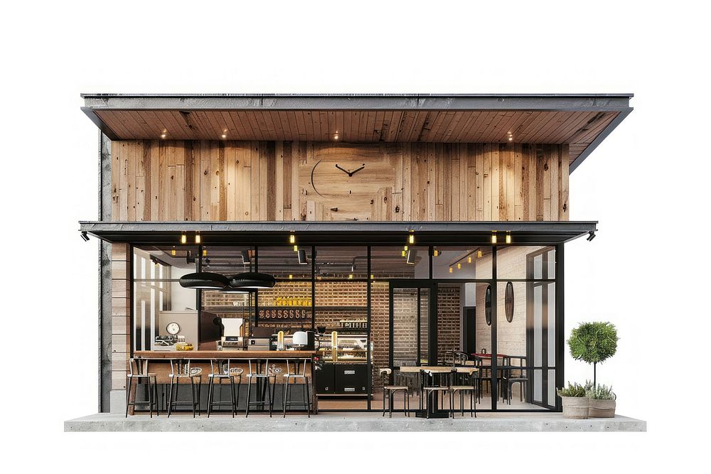 Coffee shop architecture furniture building. | Premium Photo - rawpixel
