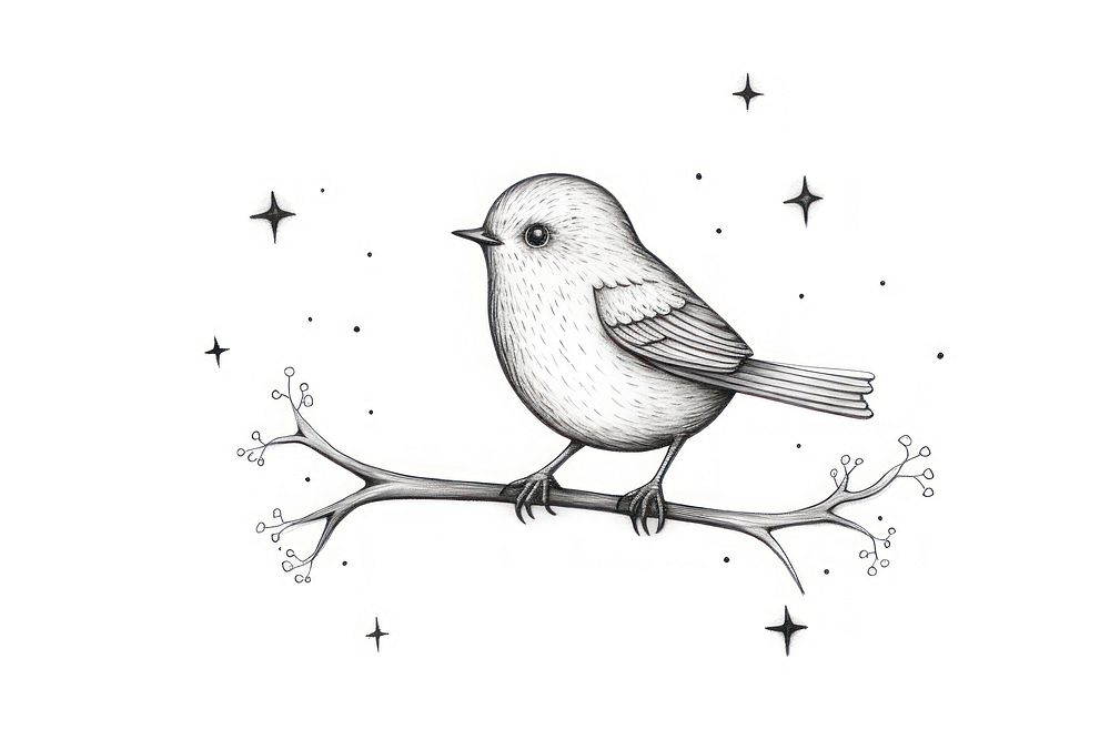 Little bird drawing animal sketch | Free Photo Illustration - rawpixel