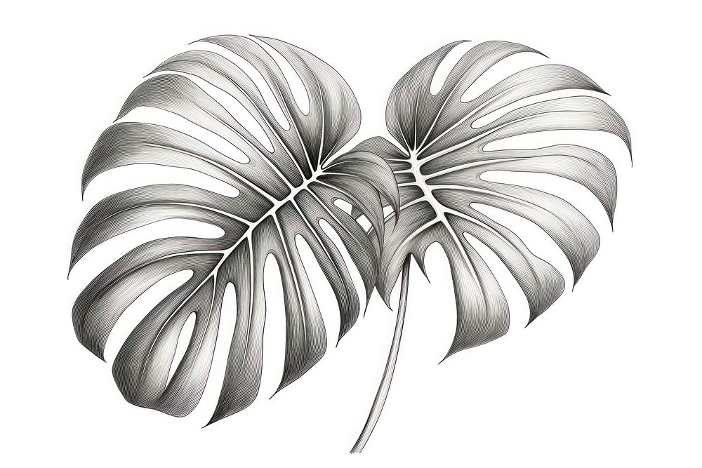 Monstera drawing sketch plant | Free Photo Illustration - rawpixel