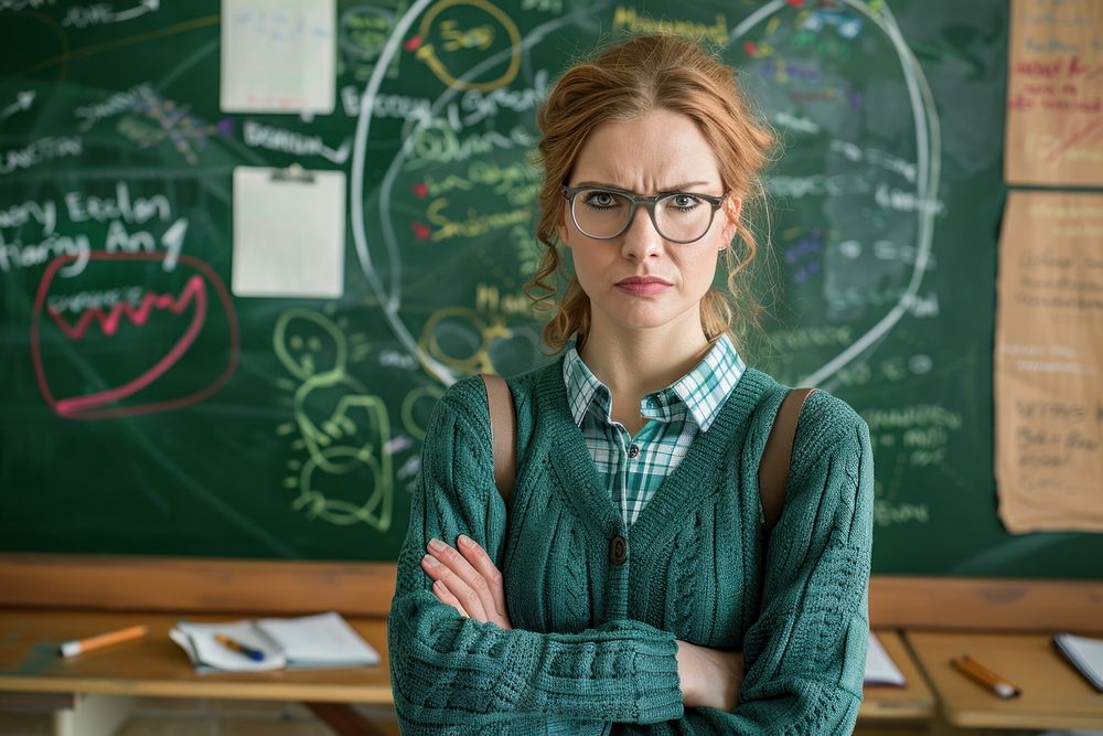 Angry female teacher blackboard education | Free Photo - rawpixel
