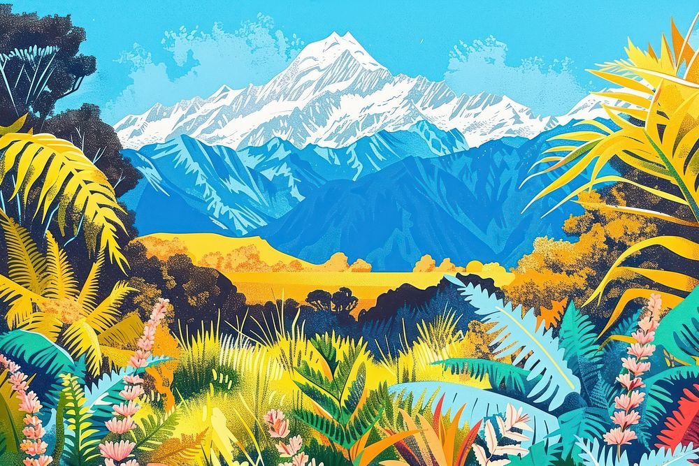 Colorful Risograph printing illustration new | Free Photo Illustration ...