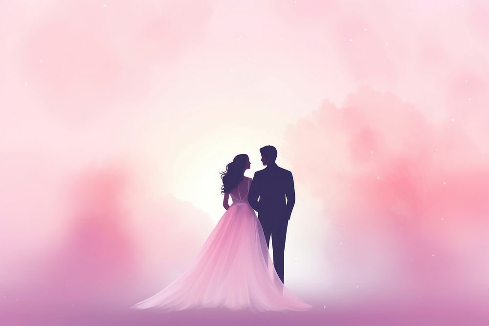 Wedding couple gradient background romantic | Free Photo Illustration ...