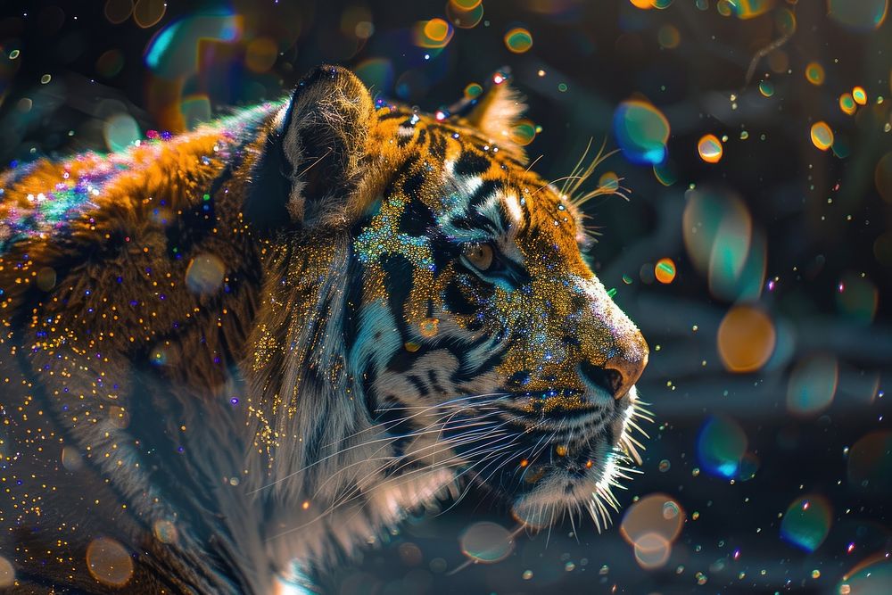Glitter tiger photo wildlife animal | Premium Photo - rawpixel
