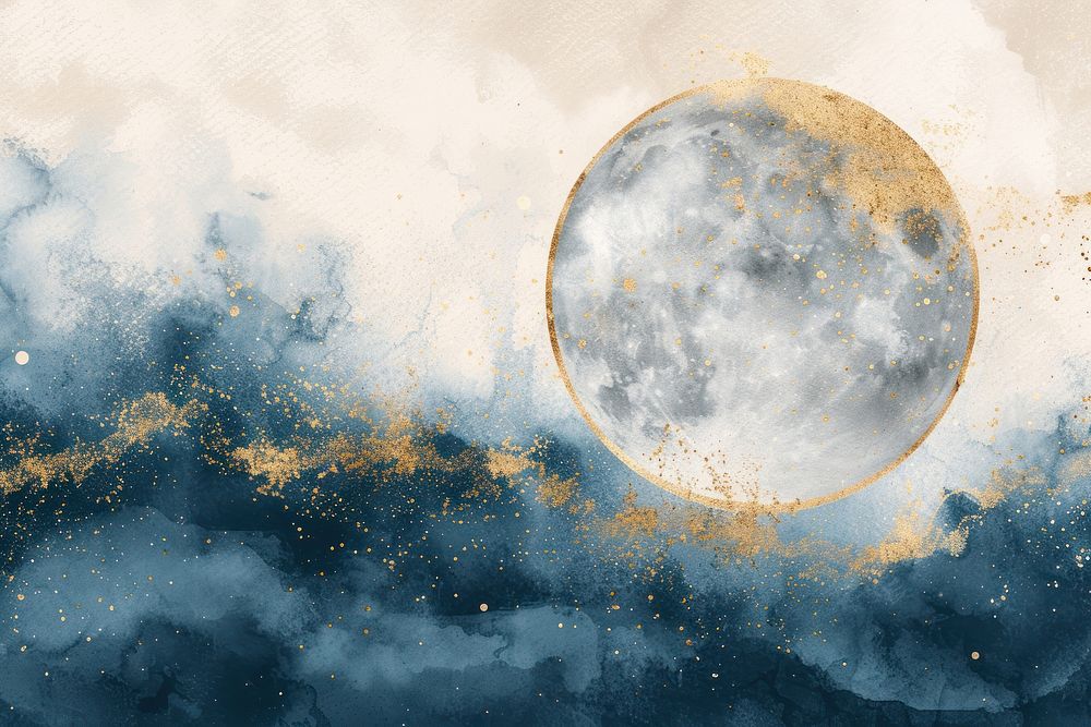 Blue moon watercolor background backgrounds | Premium Photo ...