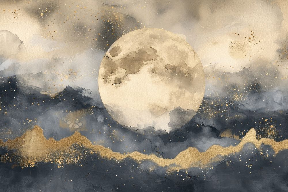 Moon watercolor background backgrounds astronomy | Premium Photo ...