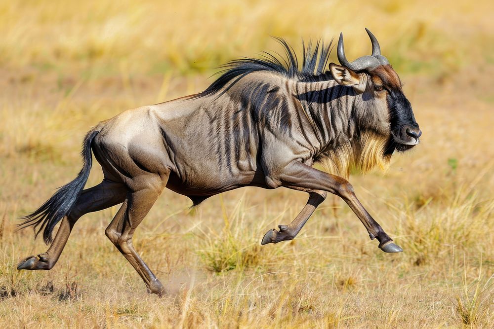 Wildebeest running Mlilwane Wildlife Sanctuary | Premium Photo - rawpixel