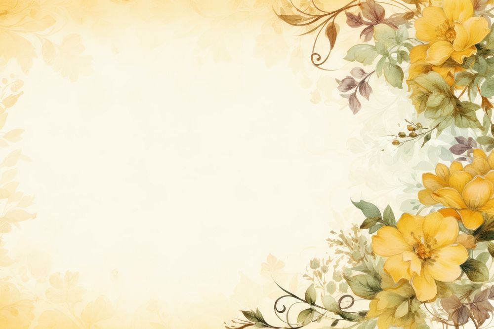 Yellow Floral border backgrounds pattern | Free Photo Illustration ...