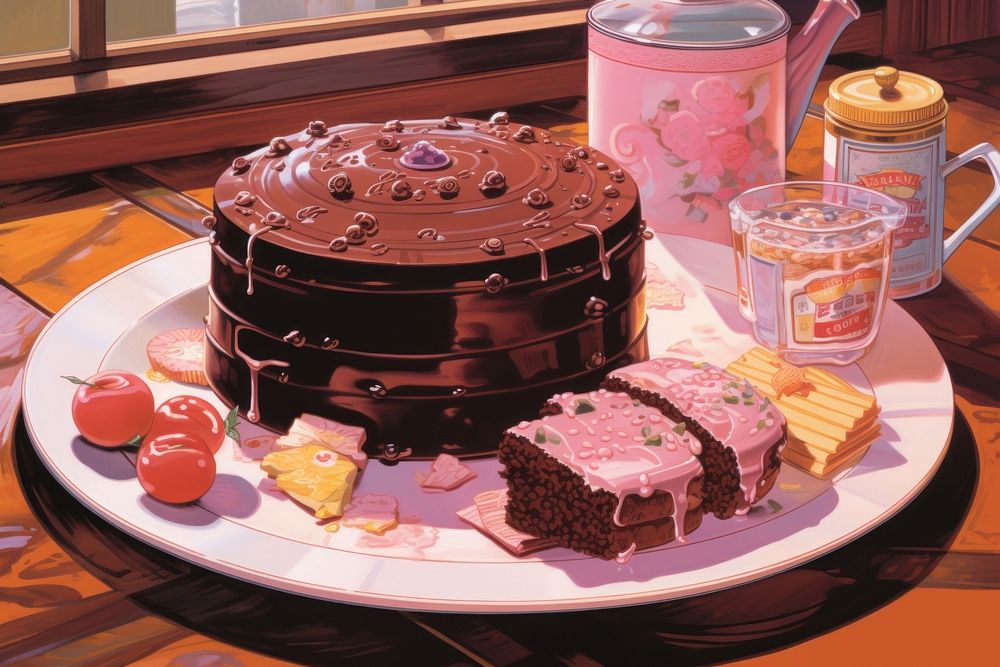 Chocolate cake dessert icing food. | Premium Photo Illustration - rawpixel