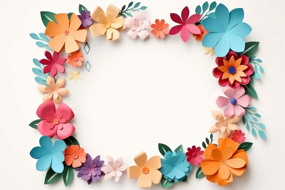 Floral border flower shape paper. | Premium Photo - rawpixel