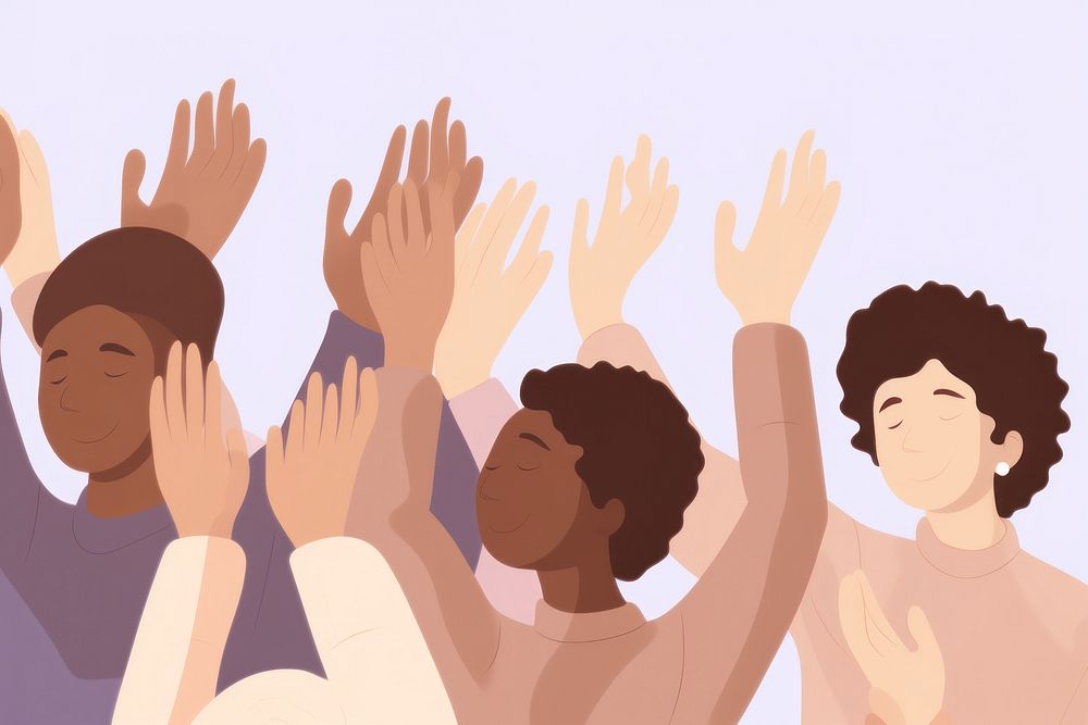 Audience clapping hand illustration cartoon | Free Photo Illustration ...