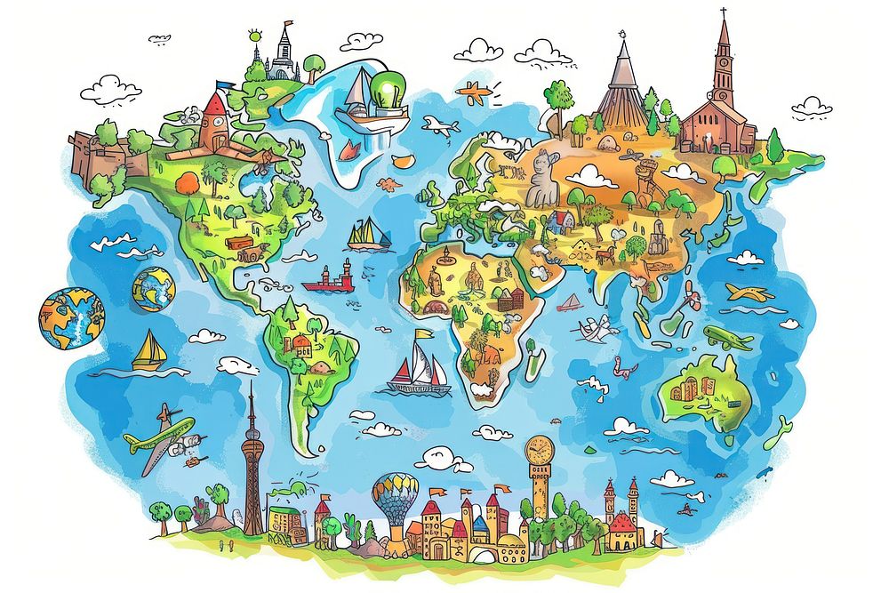 Global communication cartoon drawing sketch. | Premium Photo ...