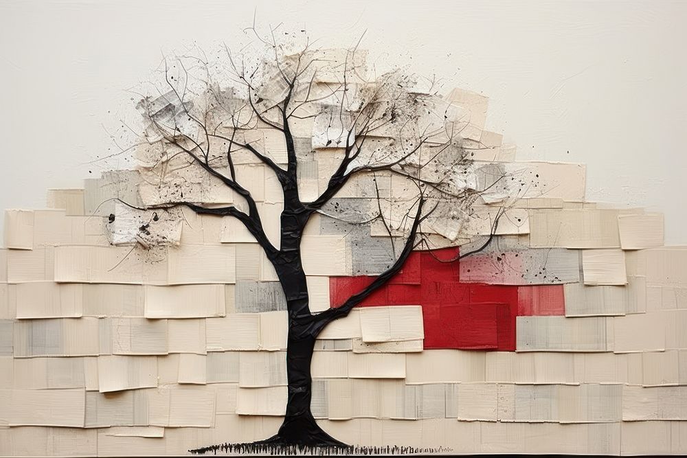 Abstract tree ripped paper art | Free Photo Illustration - rawpixel