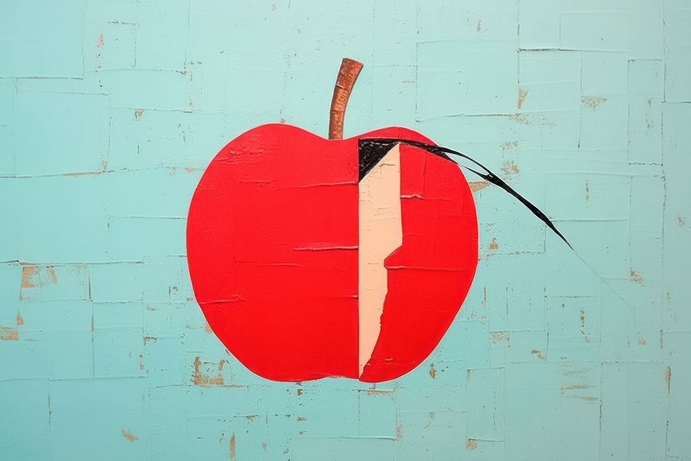 Abstract apple ripped paper art | Free Photo Illustration - rawpixel
