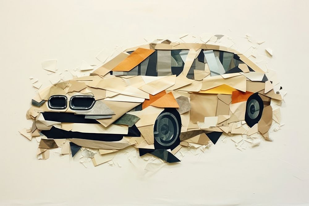 Abstract car ripped paper art | Free Photo Illustration - rawpixel
