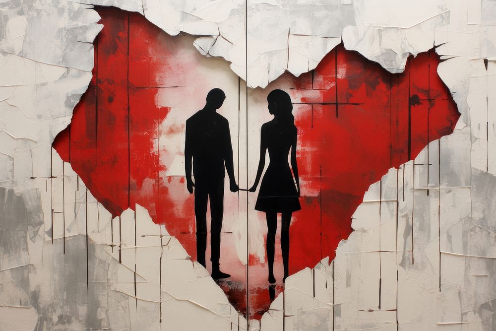 Abstract heart ripped couples paper | Free Photo Illustration - rawpixel