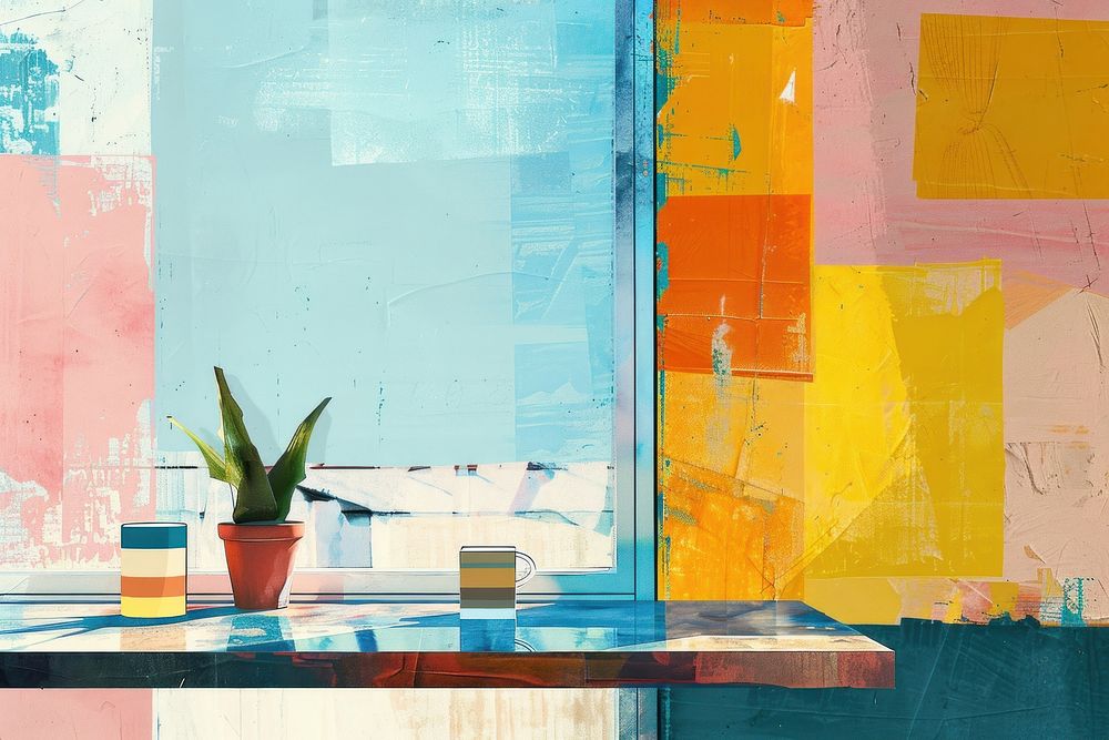 Coffee shop art painting window. | Free Photo Illustration - rawpixel