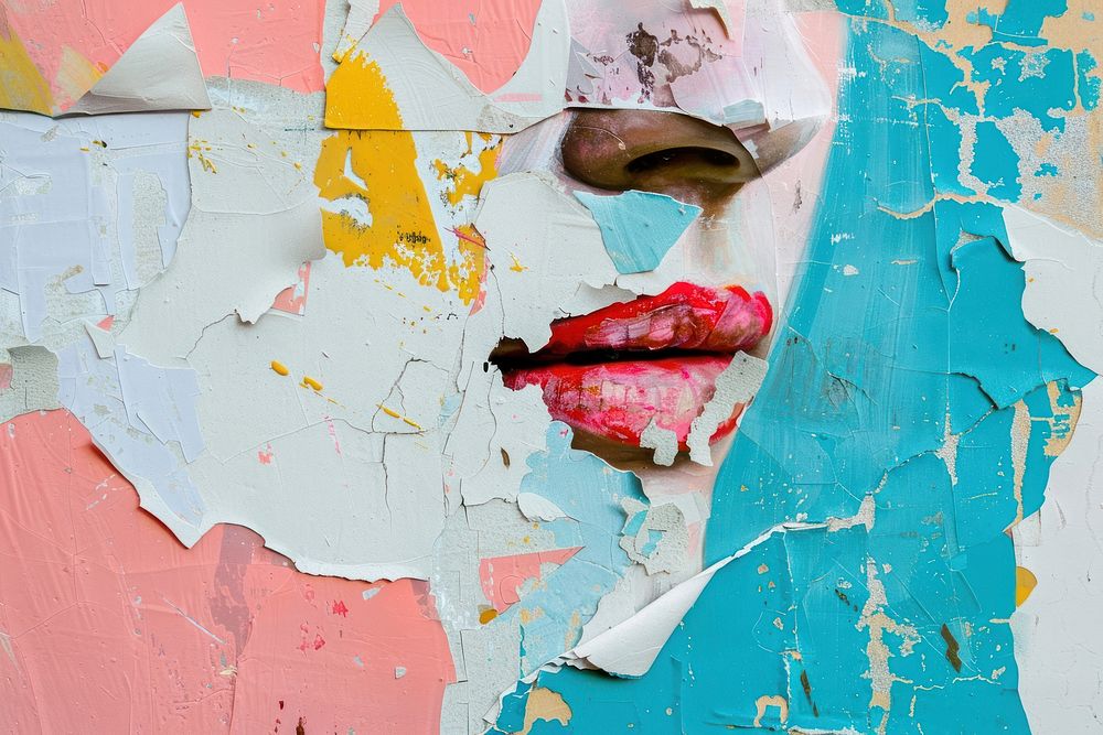 Face face collage art representation. | Premium Photo Illustration ...