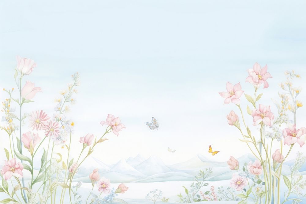 Winter flower border outdoors painting | Premium Photo Illustration ...