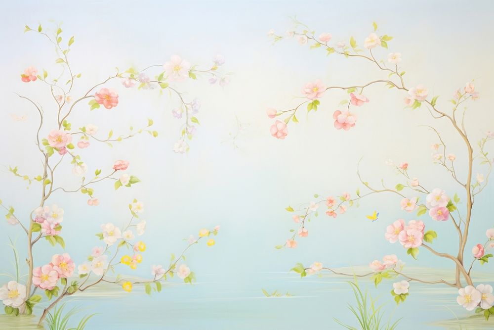 Spring border painting pattern flower. | Premium Photo Illustration ...
