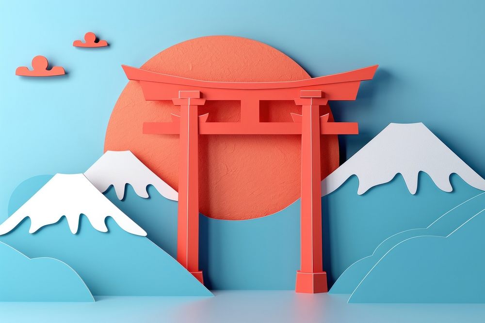 Japan podium backdrop art architecture | Premium Photo Illustration ...