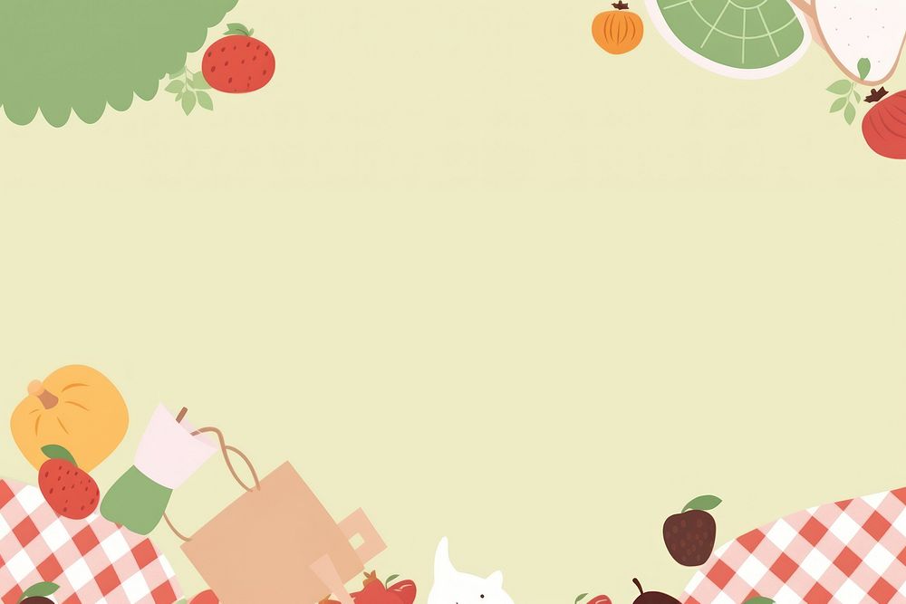 Picnic busket border backgrounds pattern | Premium Photo Illustration ...