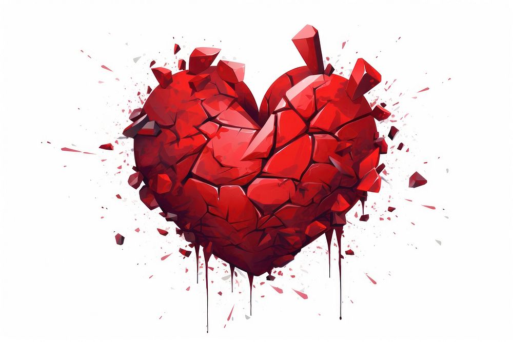 Broken heart white background destruction | Free Photo Illustration ...