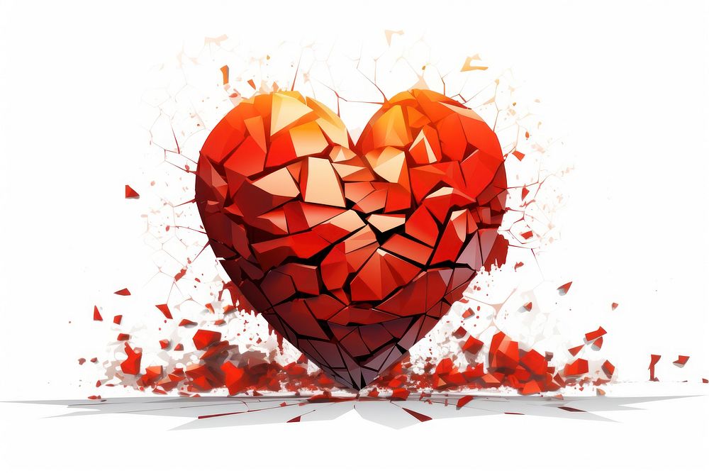 Broken heart white background destruction | Free Photo Illustration ...
