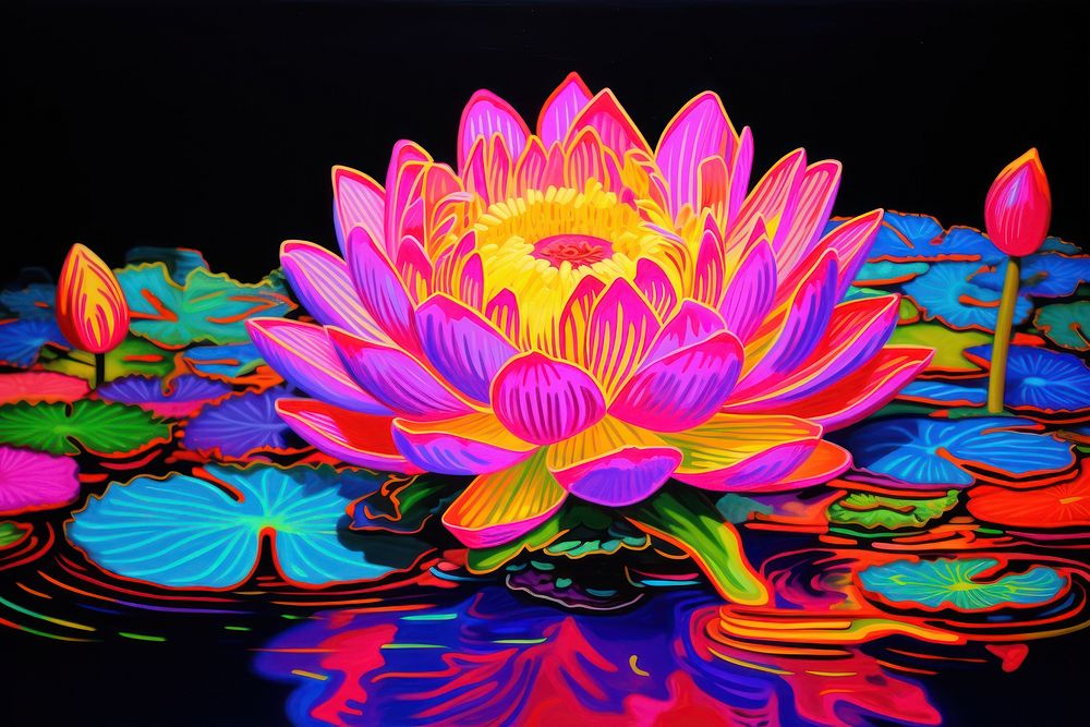 Lotus purple painting pattern. | Premium Photo Illustration - rawpixel