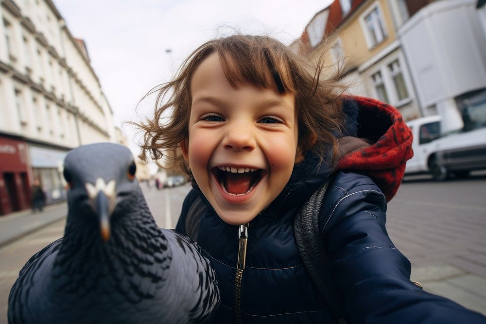 Pigeon and kid laughing portrait | Premium Photo - rawpixel