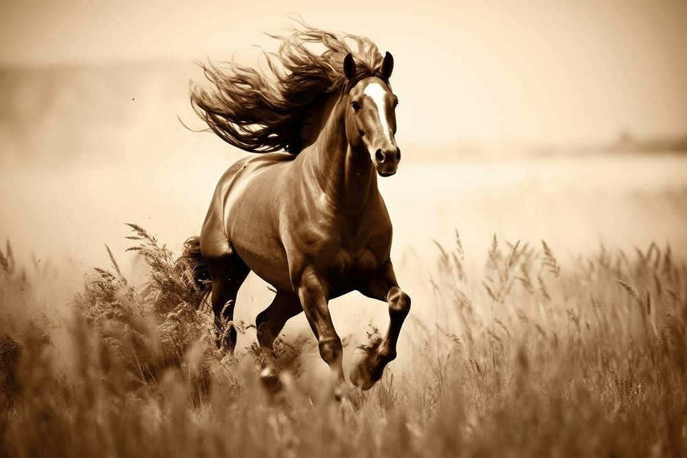 Horse run field stallion animal | Free Photo - rawpixel